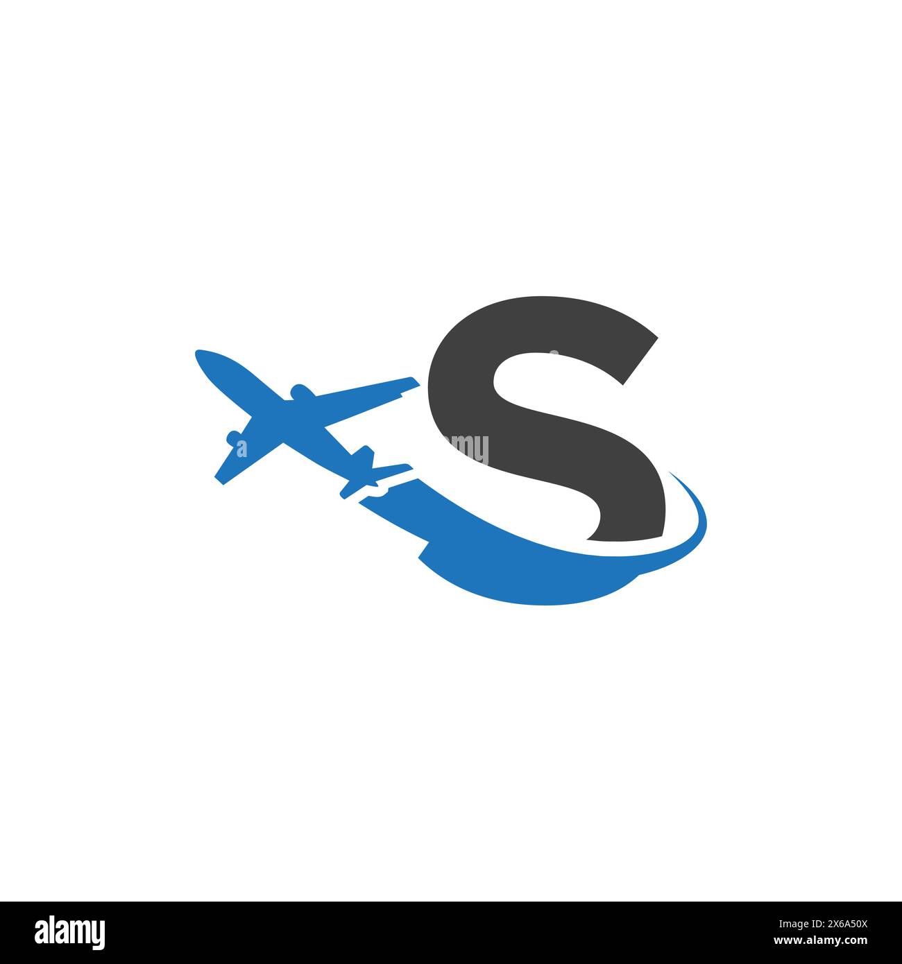 S letter logo with airplane Stock Vector Image & Art - Alamy