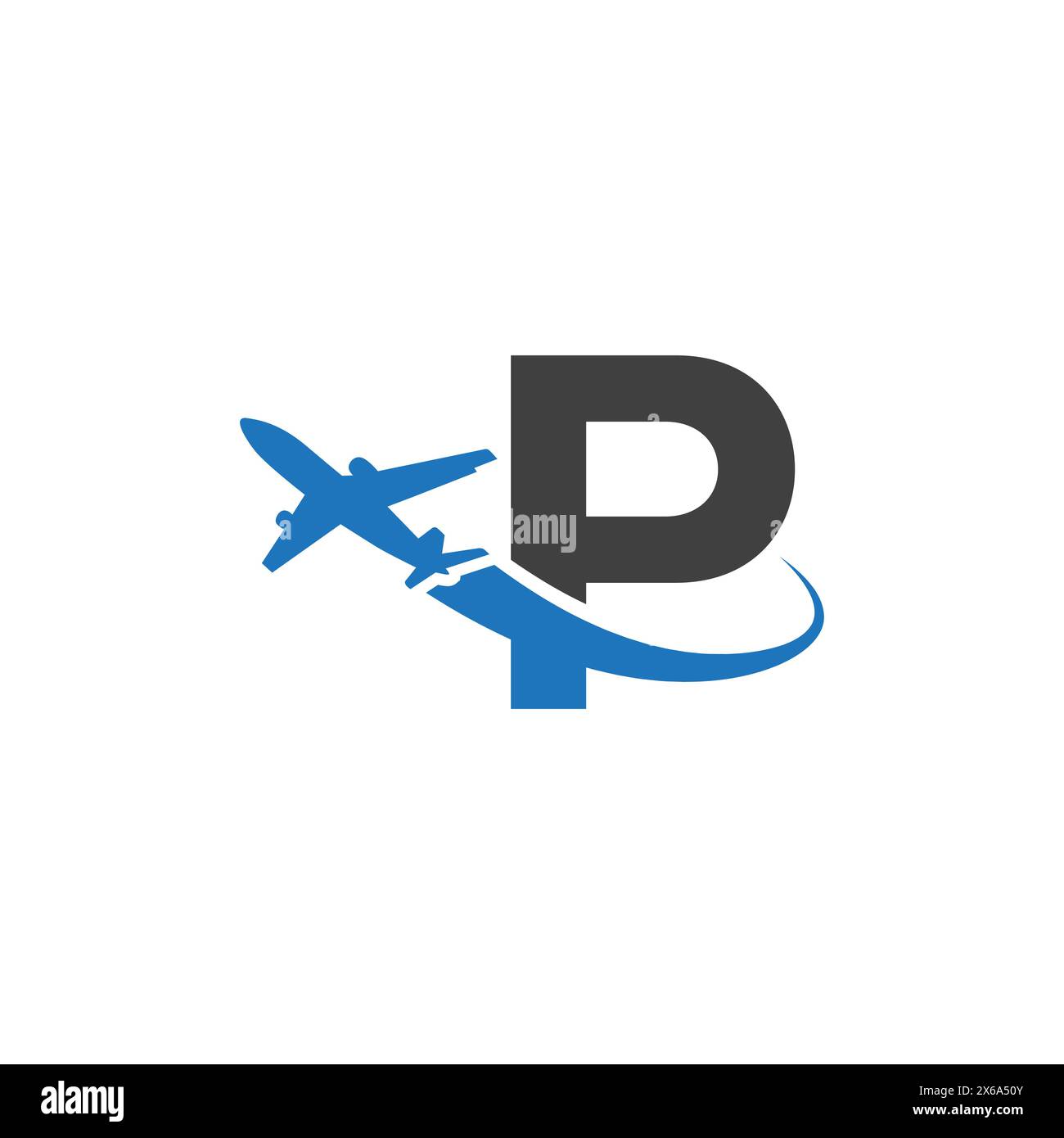P letter logo with airplane Stock Vector Image & Art - Alamy
