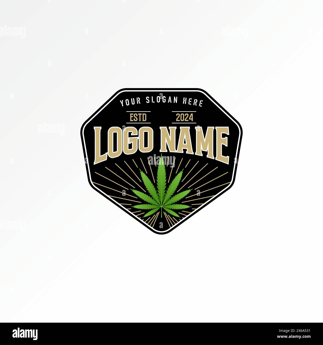 Logo design graphic concept creative abstract premium vector stock emblem badge classic weed ...