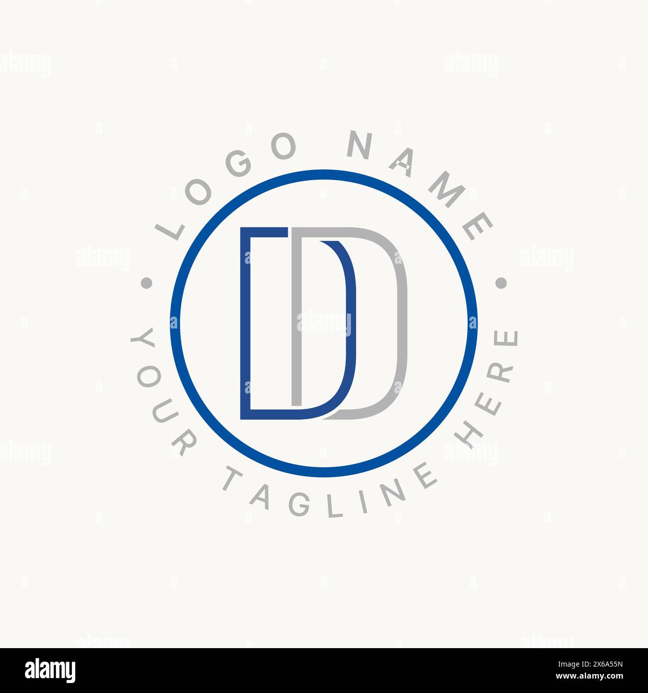 Logo design graphic concept creative premium vector stock abstract letter initial D or DD line ...