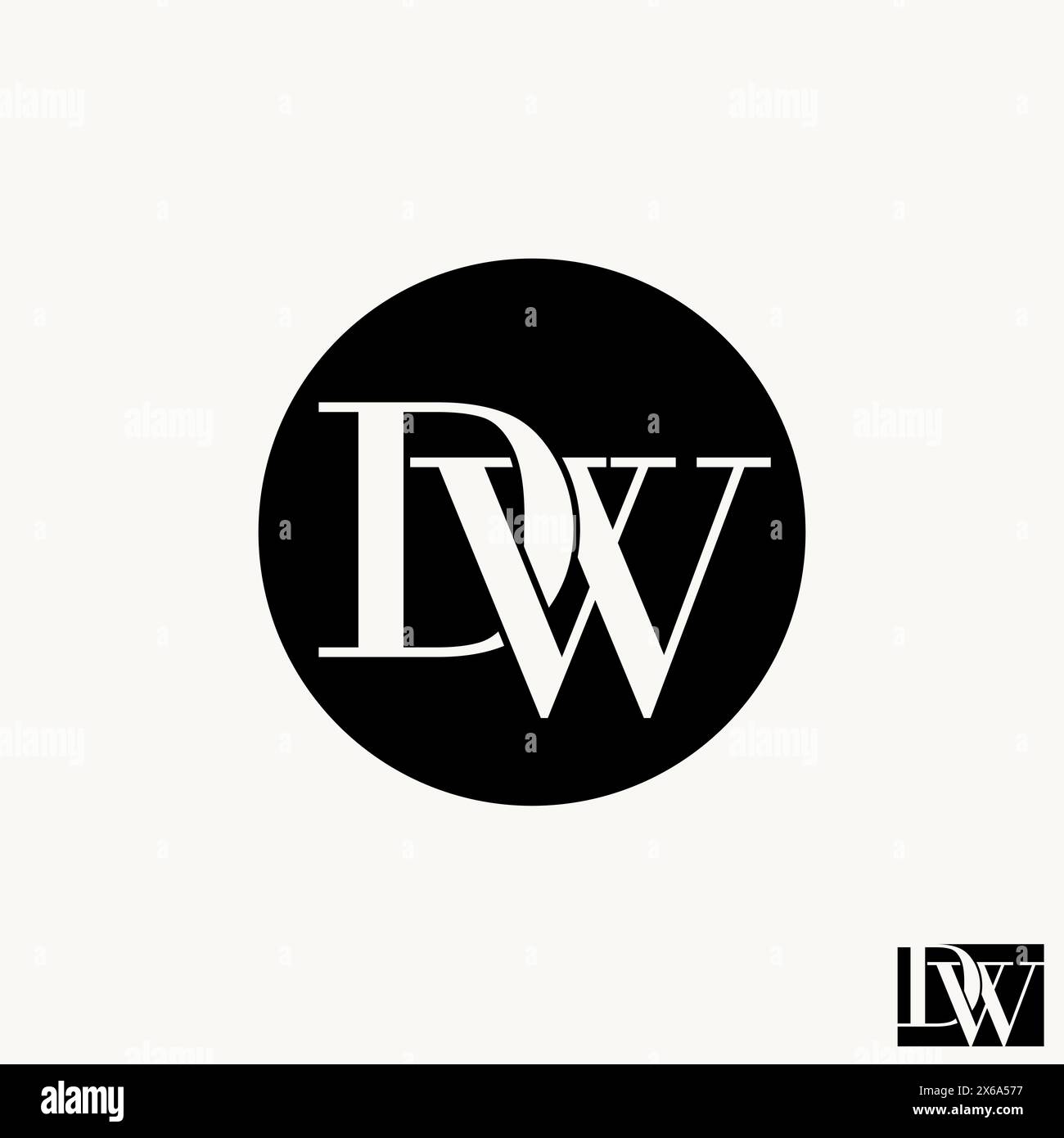 Logo design graphic concept creative premium vector stock abstract letter initial DW serif ...