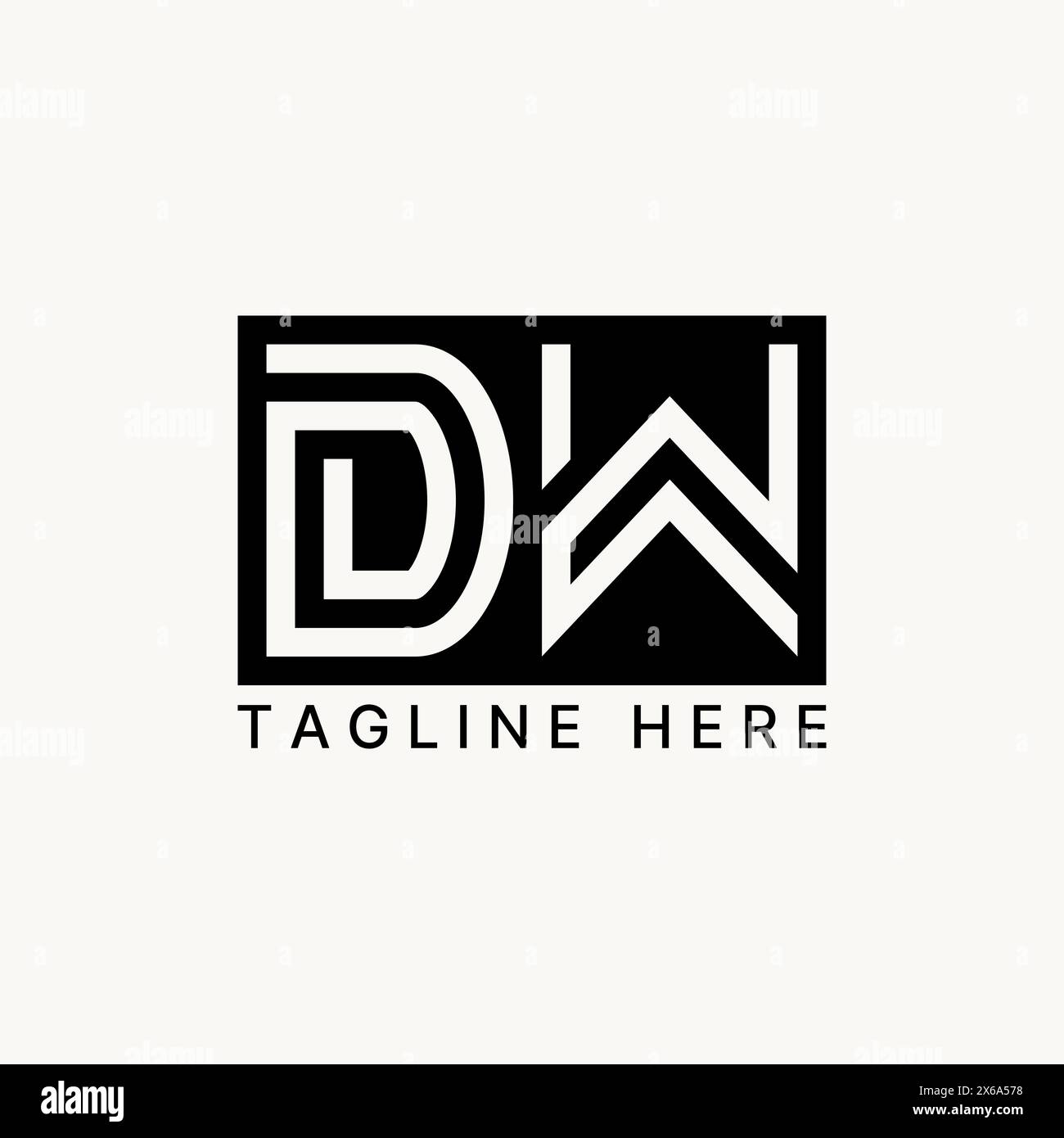 Logo design graphic concept creative premium vector stock abstract letter initial DW double twin ...