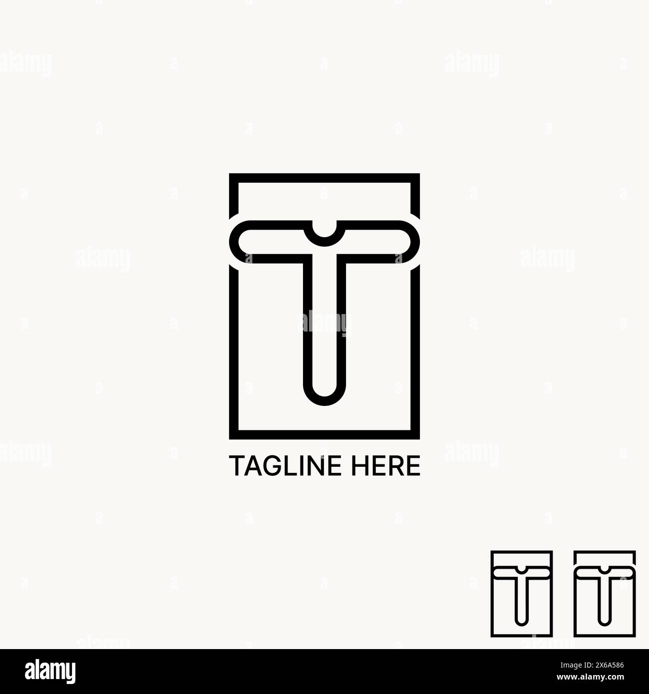 Logo design graphic concept creative premium vector stock initial T font emblem template line ...