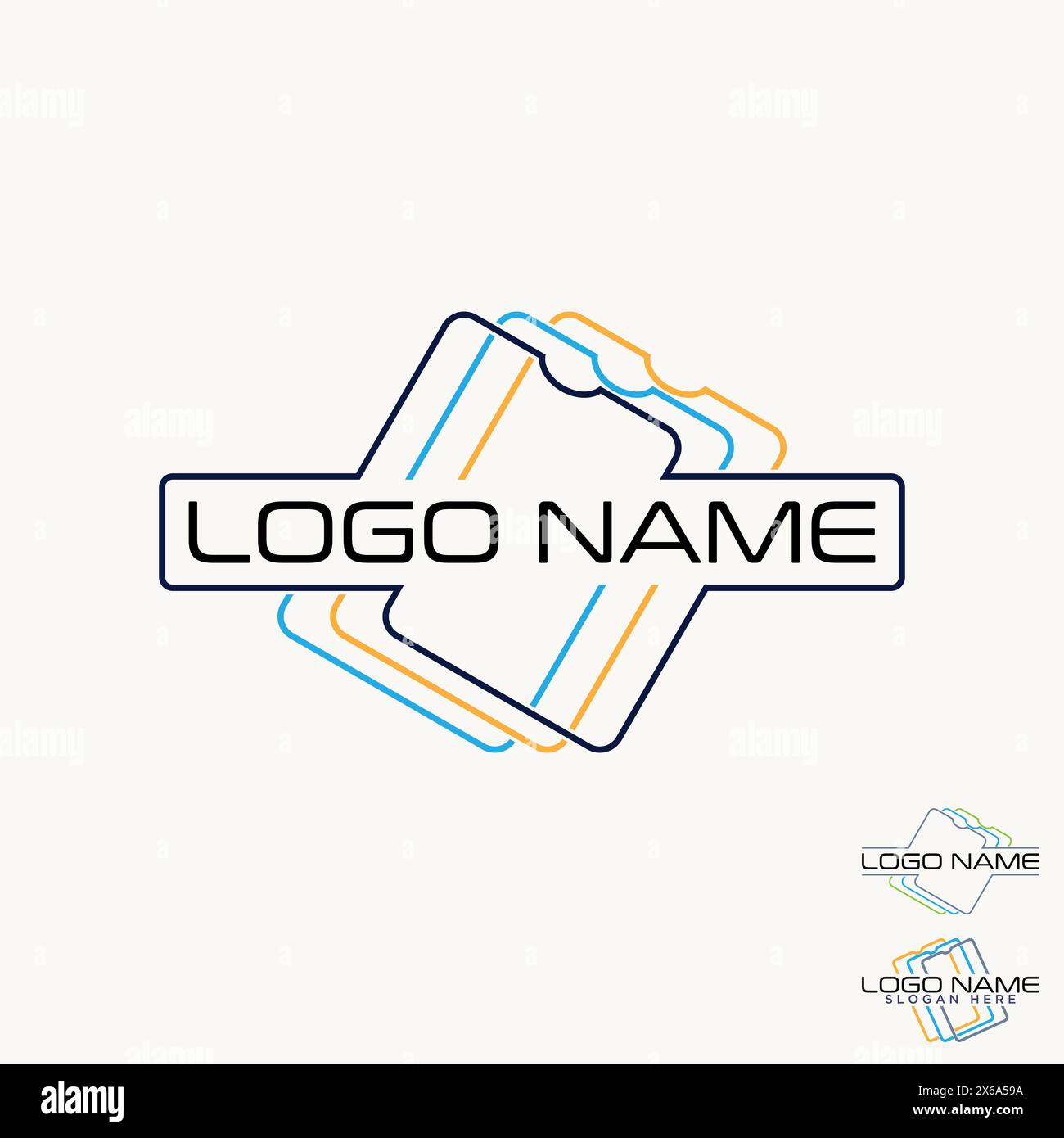 Logo design graphic concept creative premium vector stock emblem template line 3 ID card ...
