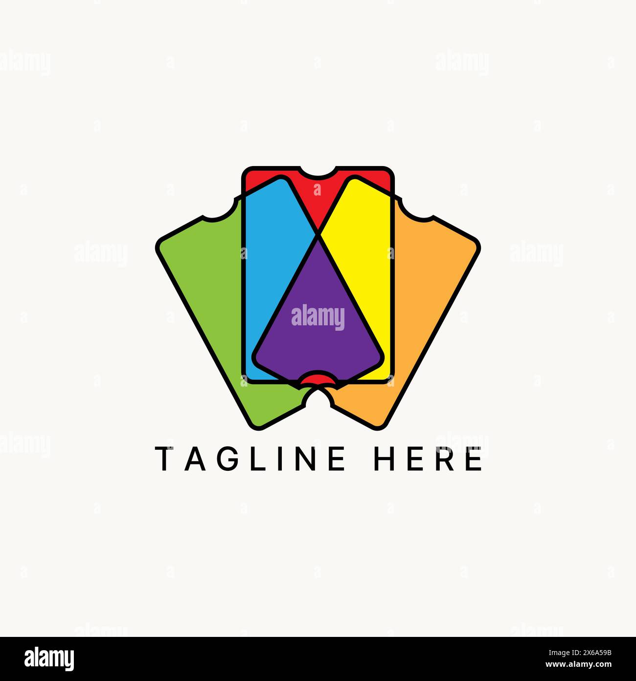 Logo design graphic concept creative premium vector stock template emblem line 3 ID card ...