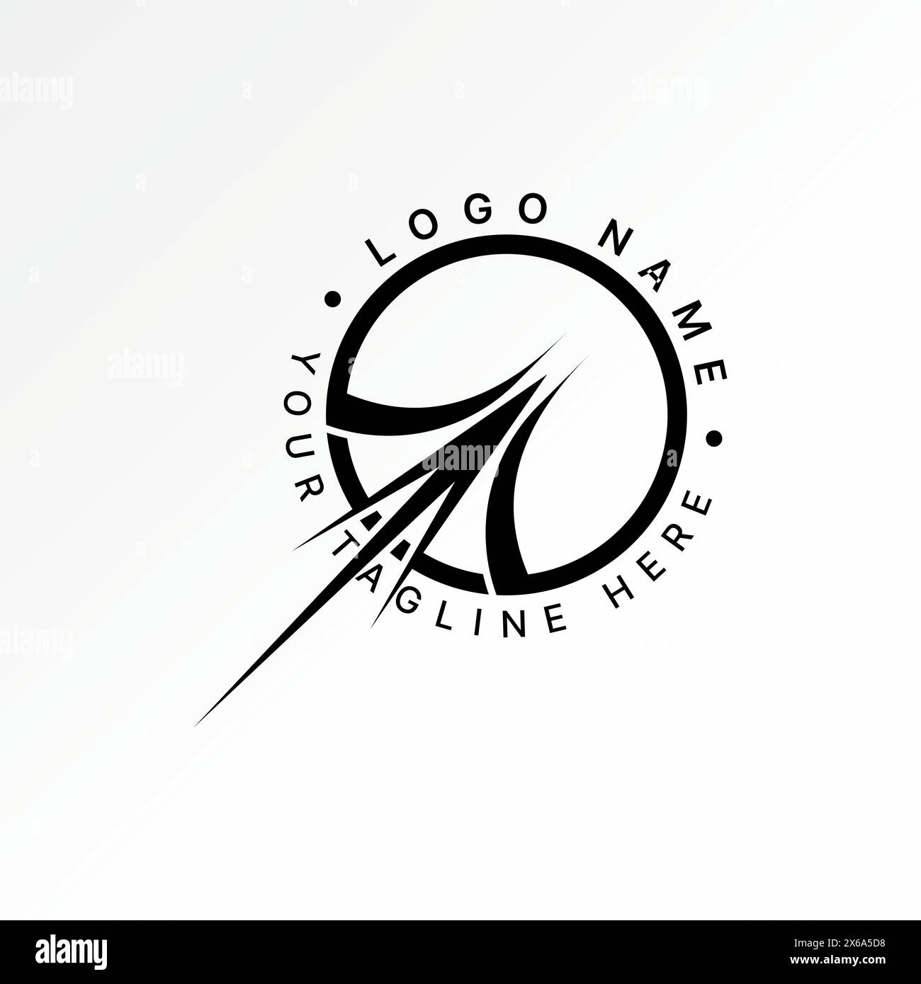 Logo design graphic concept creative premium vector stock abstract unique spear weapon fast ...