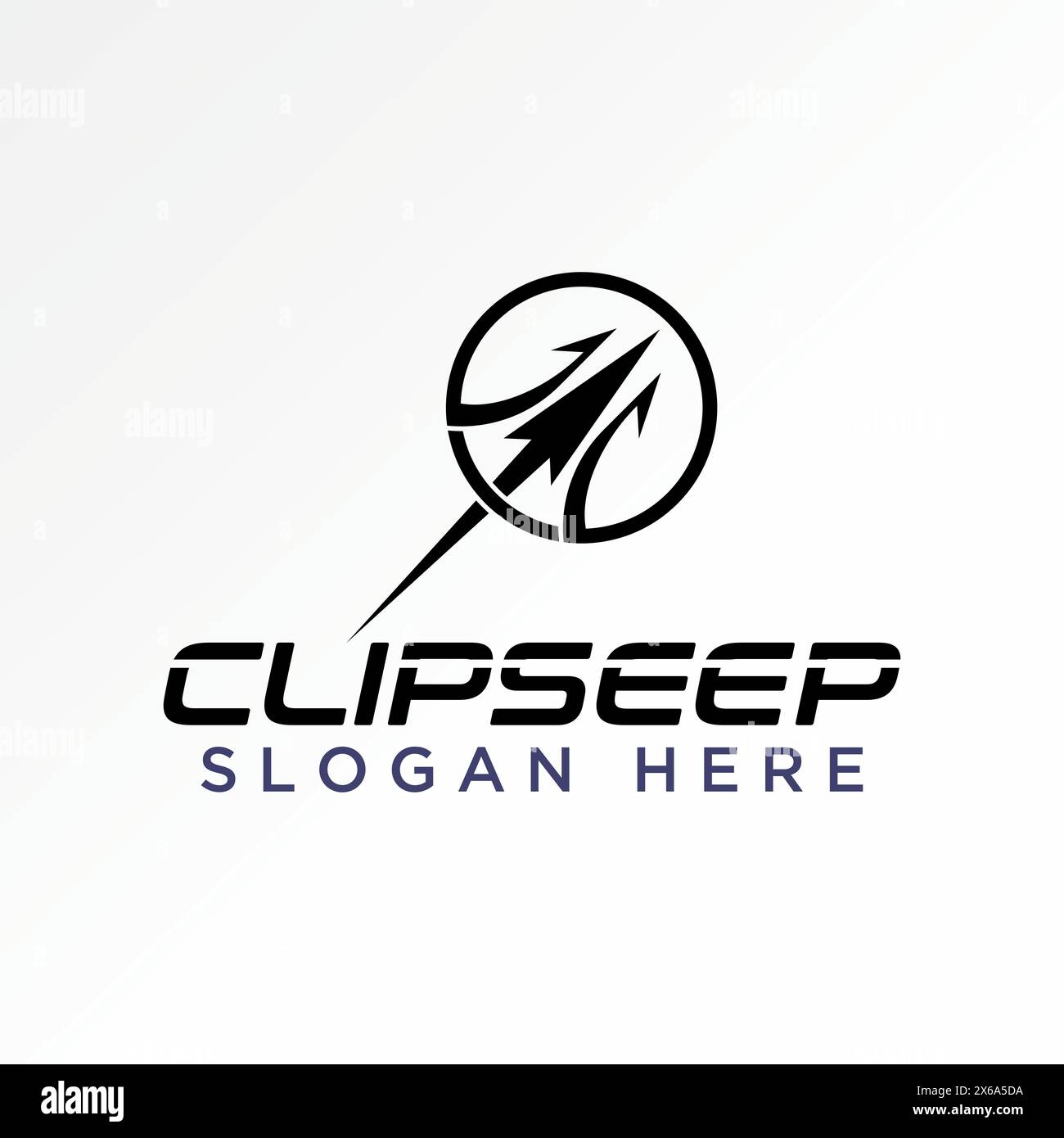 Logo design graphic concept creative premium vector stock abstract unique spear weapon fast ...