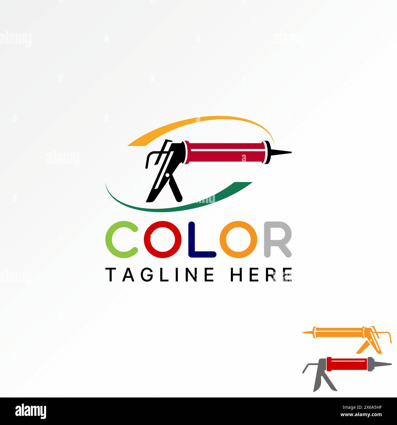 Logo design graphic concept creative premium vector stock abstract unique squeeze glue tool ...