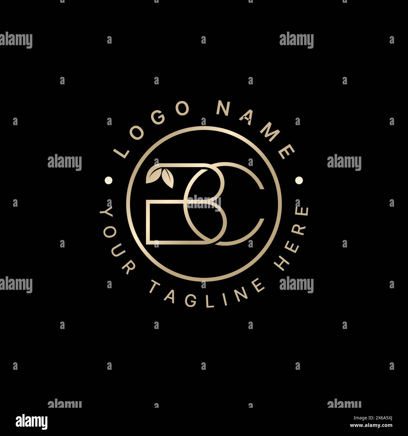 Logo design graphic concept creative premium abstract vector stock initial letter BC line font ...