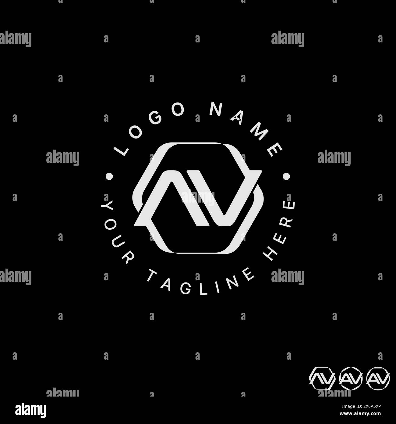 Logo design graphic concept creative premium abstract vector stock letter initial AV font flip ...