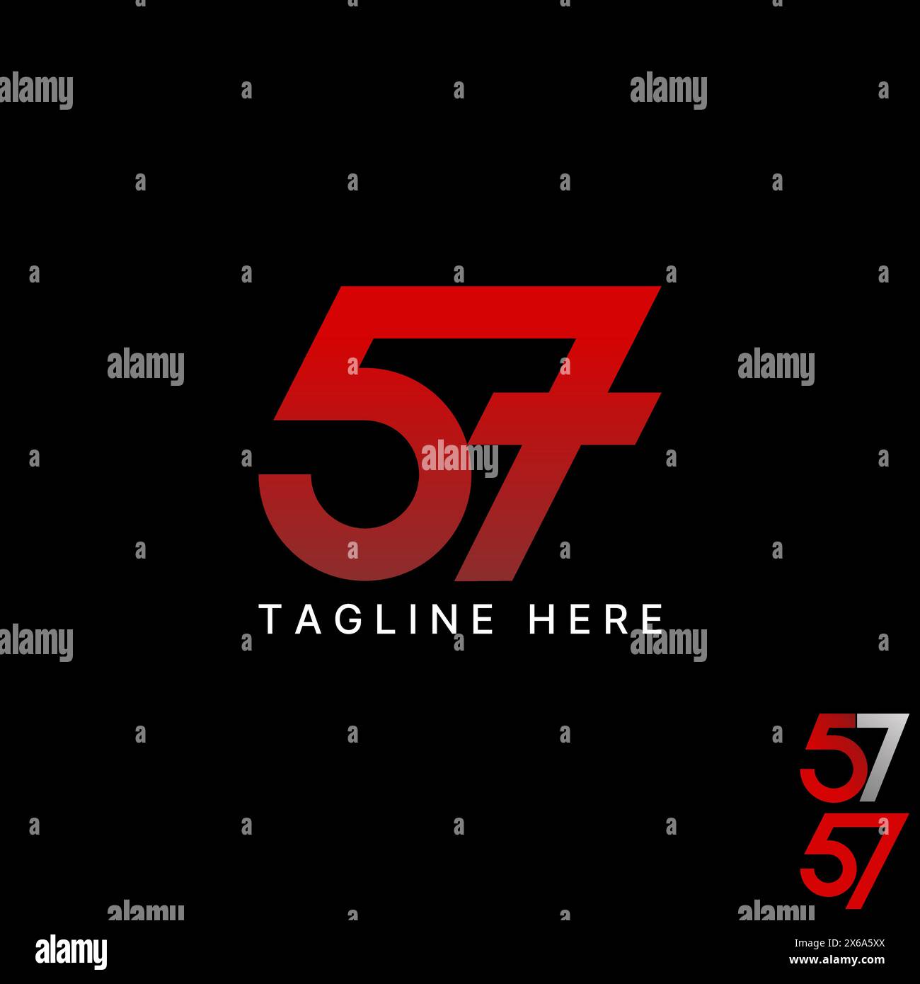 Logo design graphic concept creative premium abstract vector stock initial number 57 line font ...