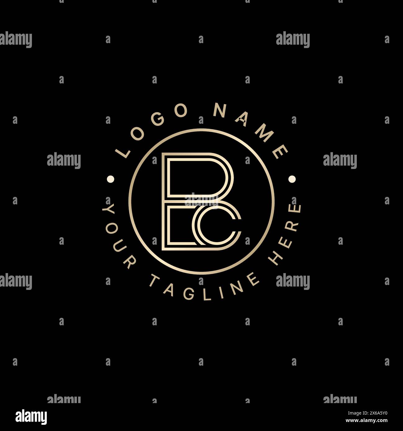 Logo design graphic concept creative premium abstract vector stock initial letter BC or CB ...