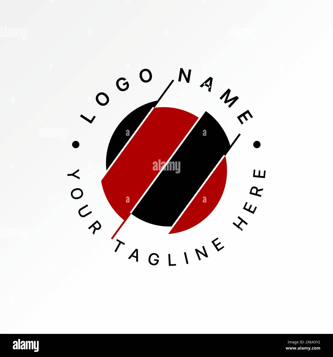 Logo design graphic concept creative premium vector stock abstract unique cutting circle cut ...
