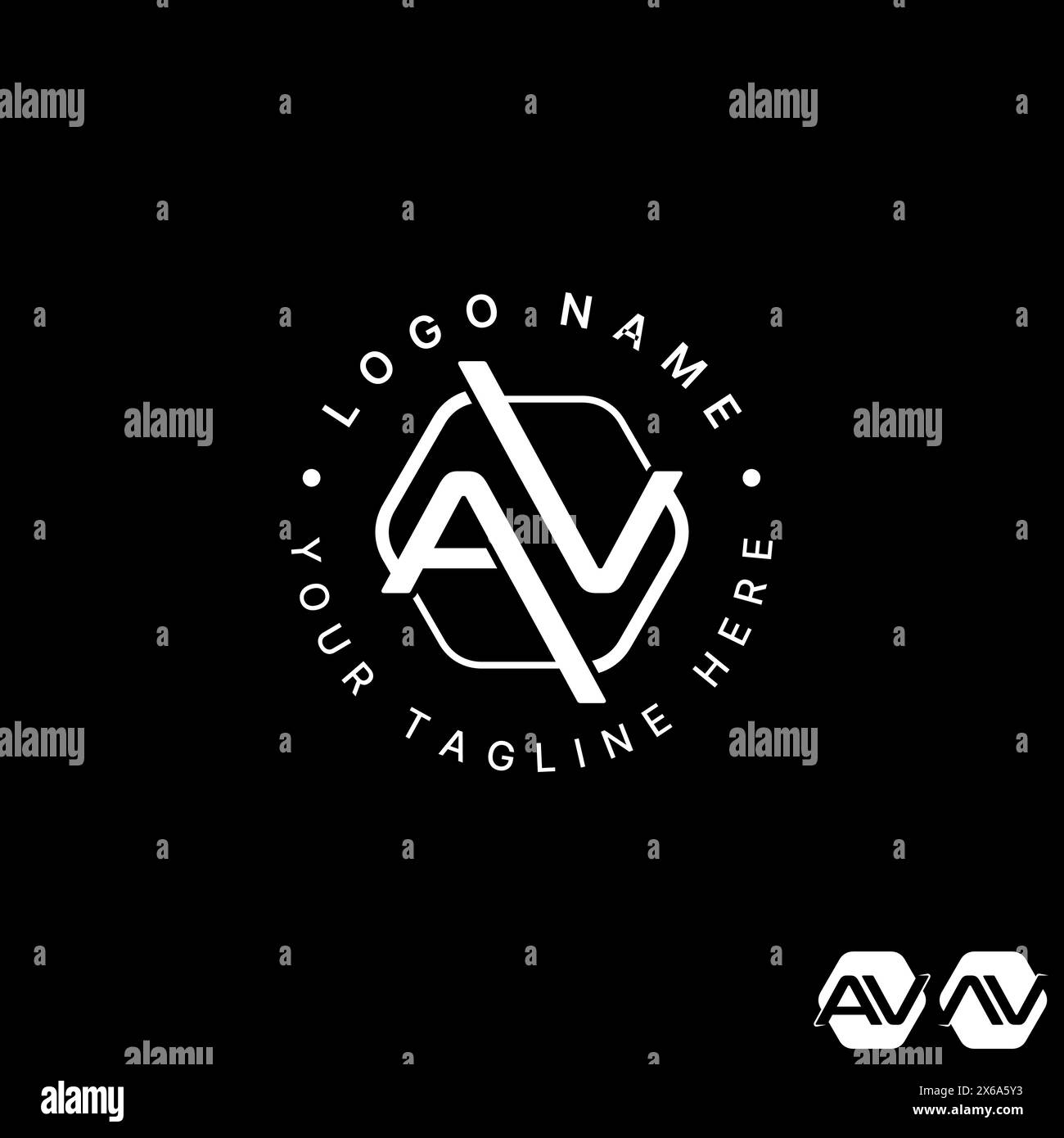 Logo design graphic concept creative premium abstract vector stock initial letter AV font flip ...