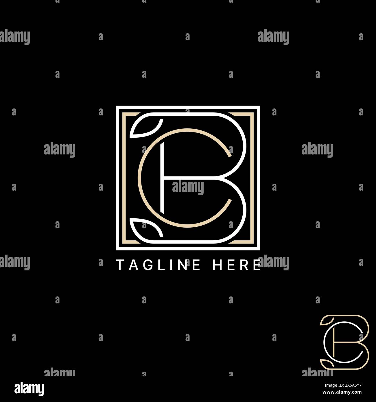 Logo design graphic concept creative premium abstract vector stock initial letter BC or CB line ...