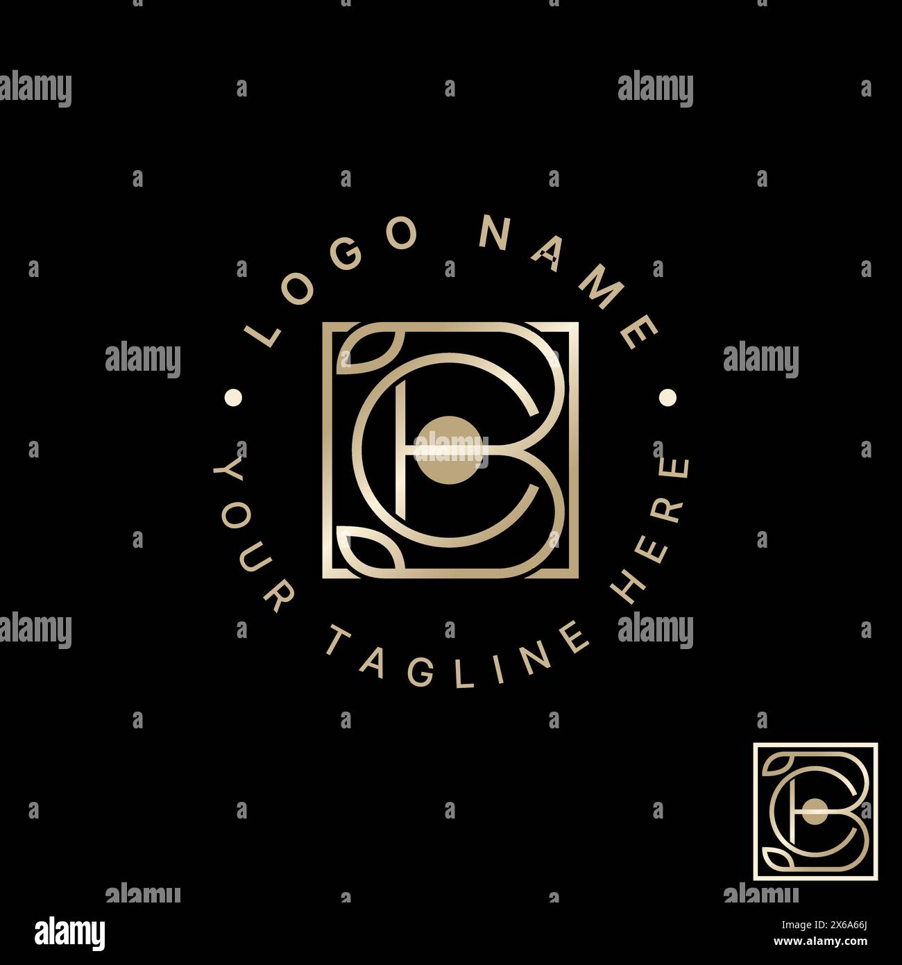 Logo design graphic concept creative premium abstract vector stock initial letter BC or CB line ...