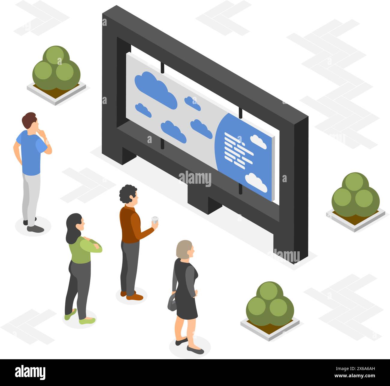 Isometric street ad billboard. Outdoor urban advertising and modern ...