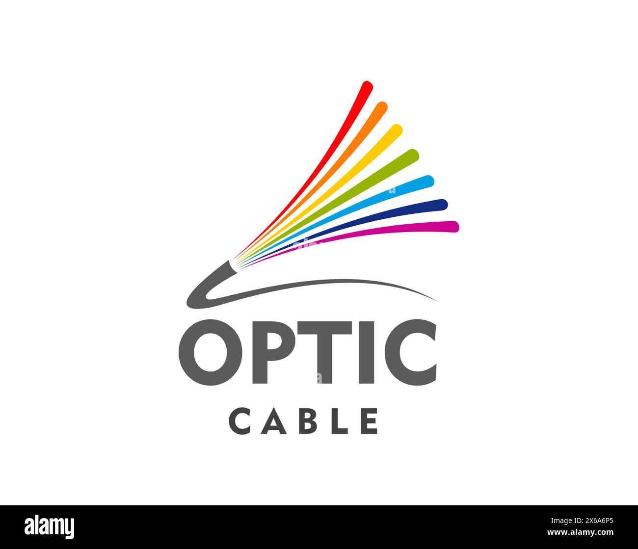 Fiber optic cable icon for television, telecommunication or internet ...