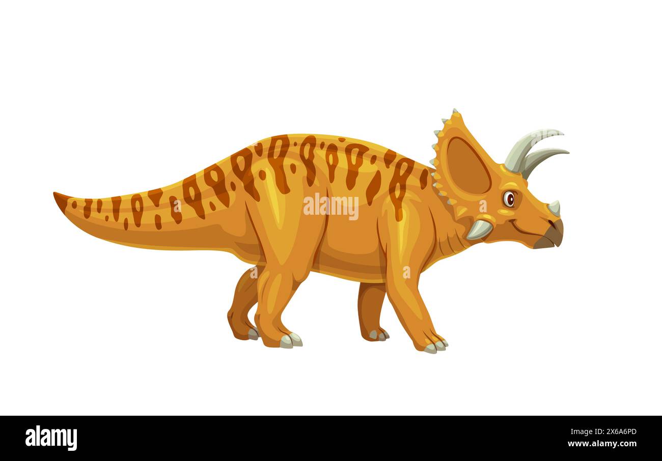 Cartoon dinosaur or dino character, Arrhinoceratops for kids Jurassic ...