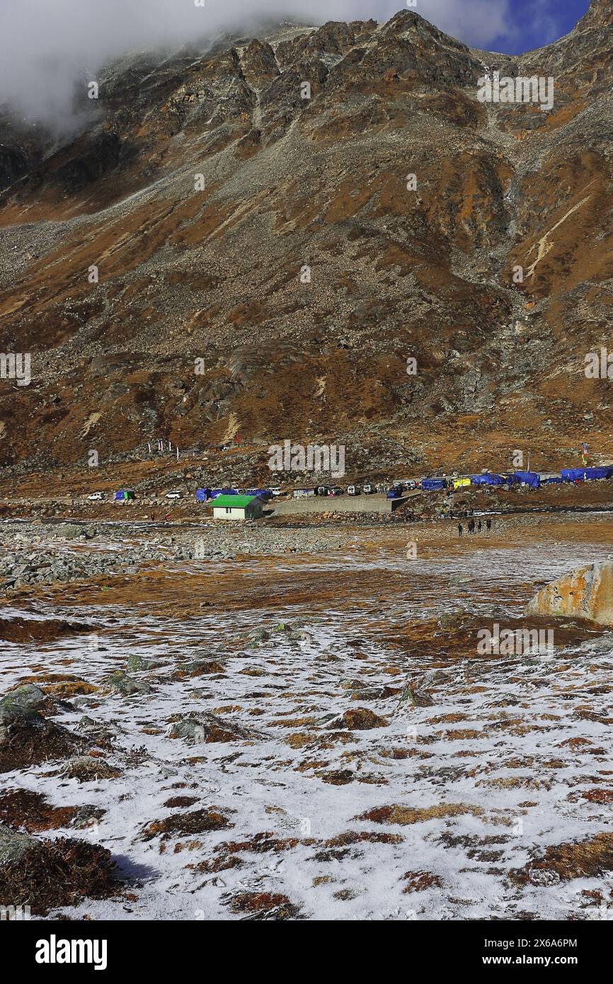 arid alpine mountain barren landscape of north sikkim, high altitude ...