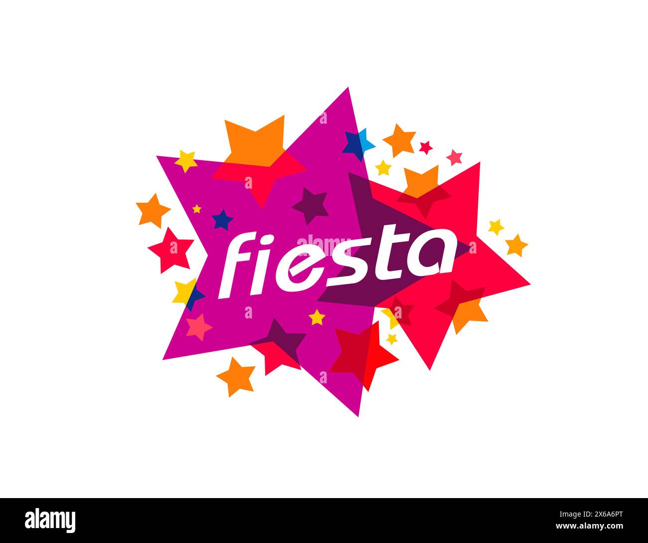 Fun carnival event, fiesta holiday party symbol with stars. Isolated ...