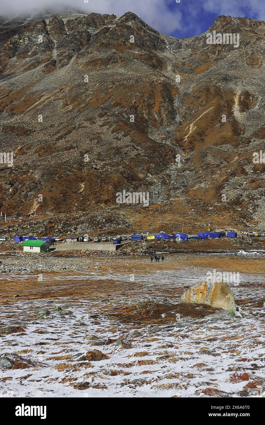 arid alpine mountain barren landscape of north sikkim, high altitude ...