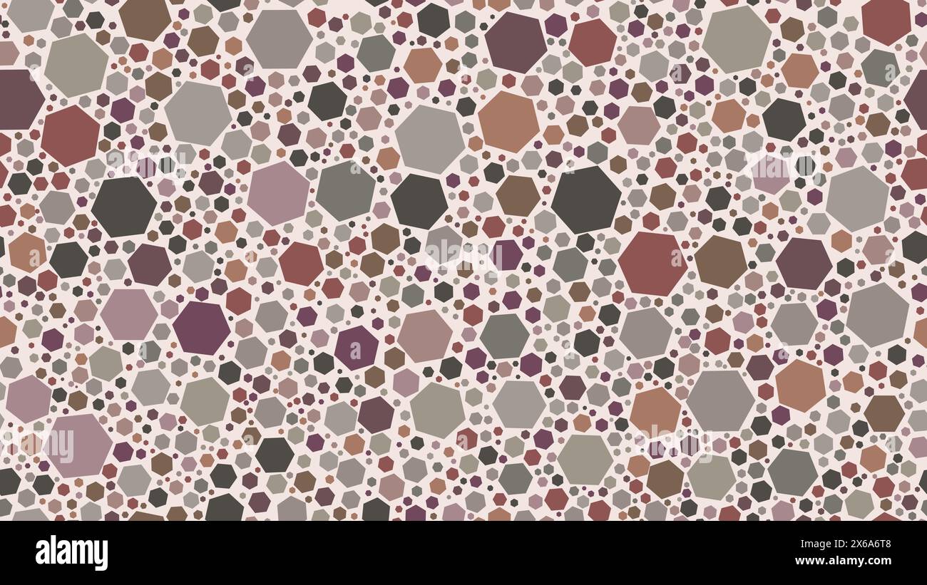 Hexagon honeycomb terrazzo marble stone tile or terazo mosaic floor, vector pattern. Terazzo ...