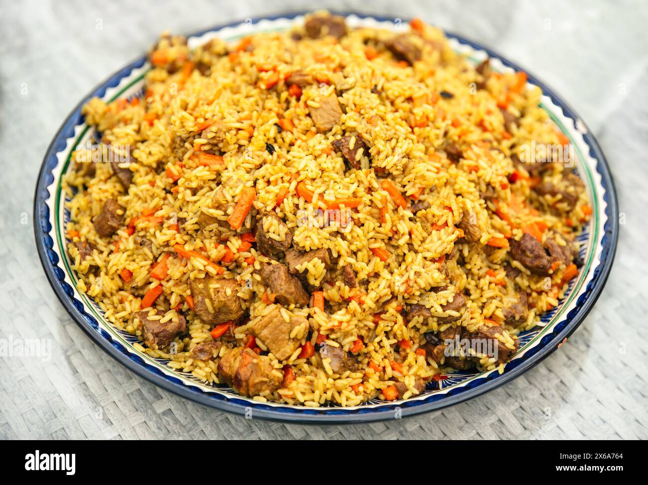 national dish of oriental cuisine of Central Asian countries pilaf ...