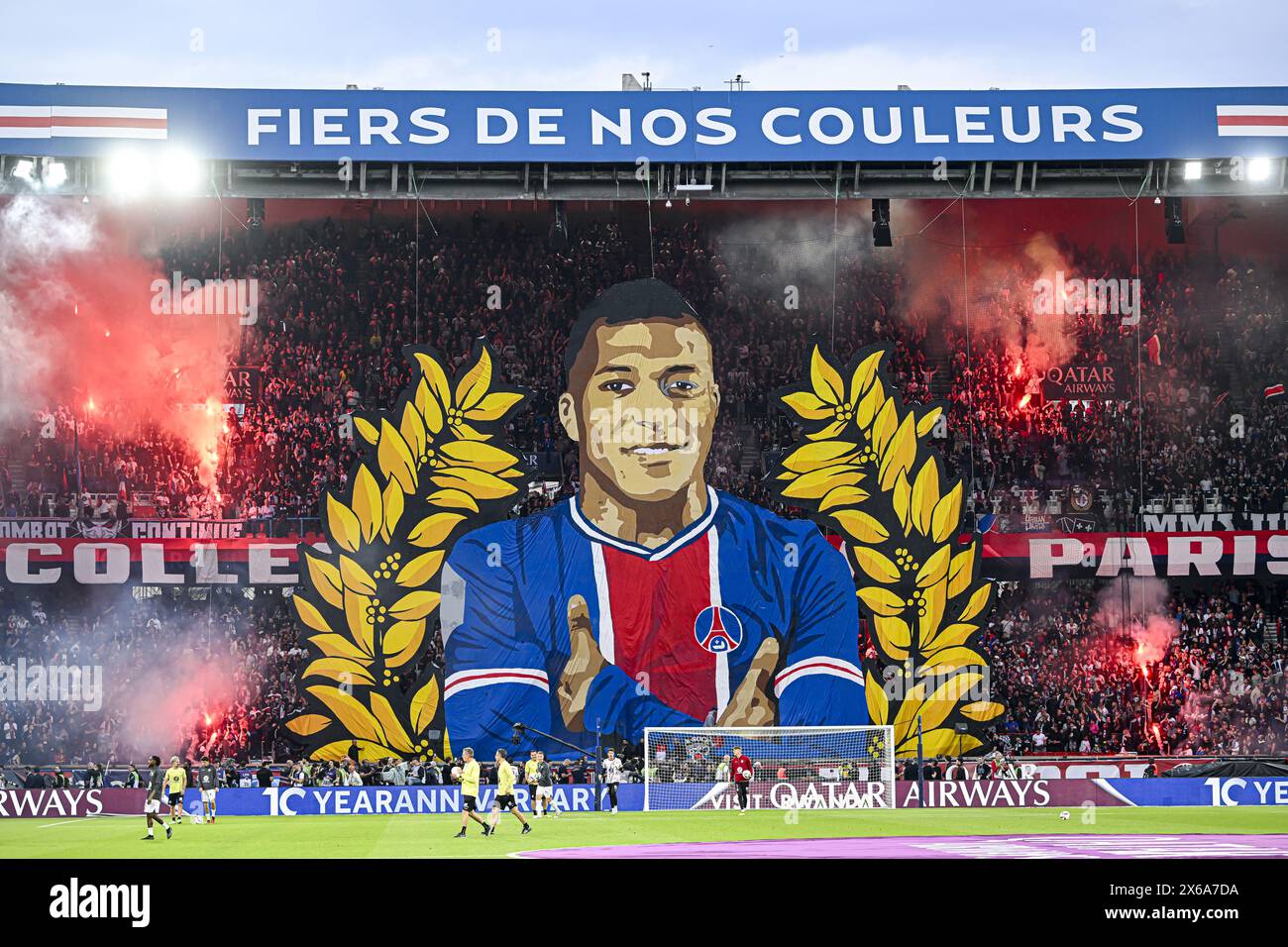 Parisian supporters illustration or Ultras KOP fans crowd with a giant ...