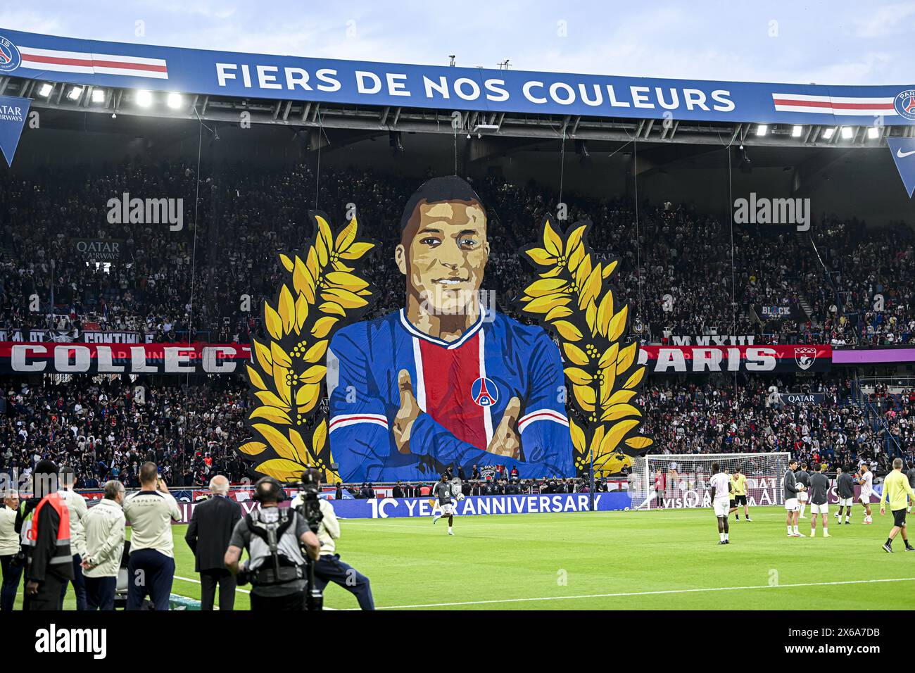 Parisian supporters illustration or Ultras KOP fans crowd with a giant ...