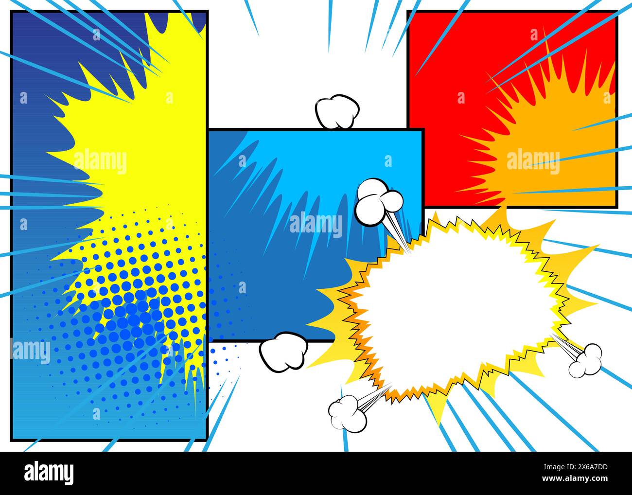 Super Cartoon Background, comic book abstract page layout backdrop ...
