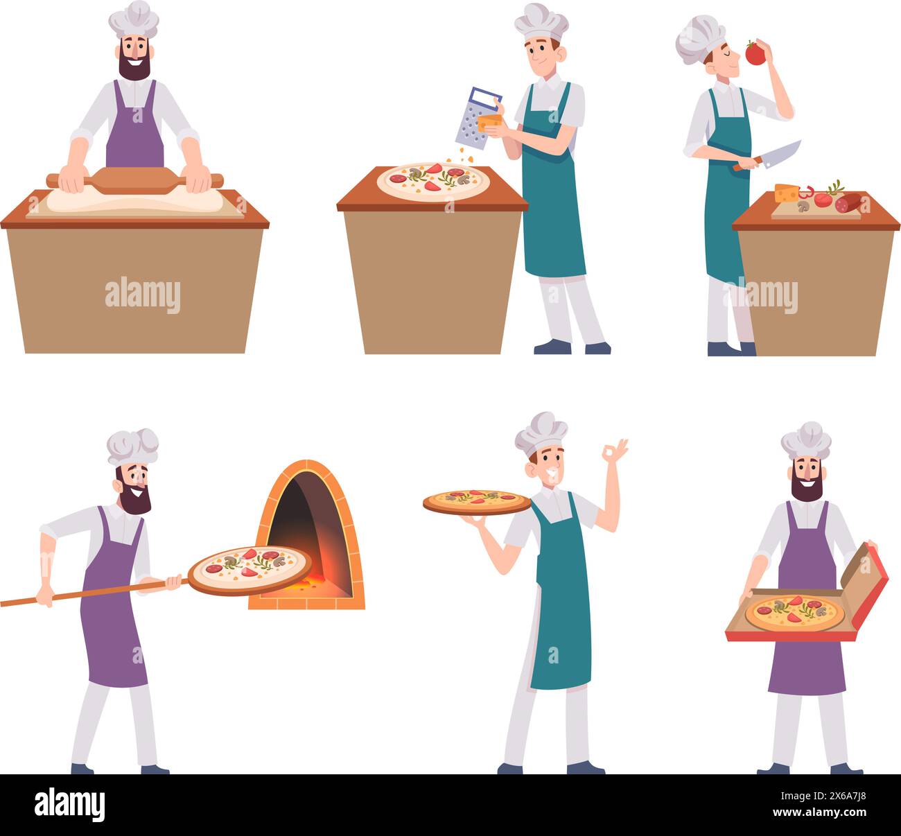 Cooking. Chef preparing delicious restaurant food stages of cooking ...