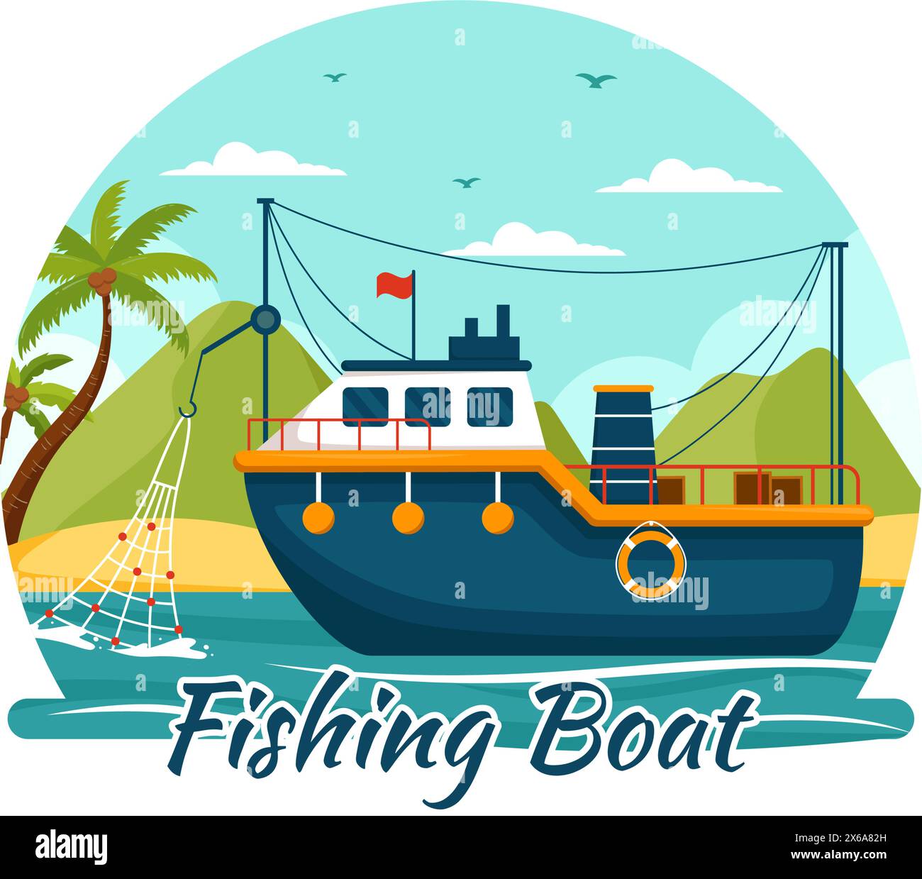 Fish in net Stock Vector Images - Alamy
