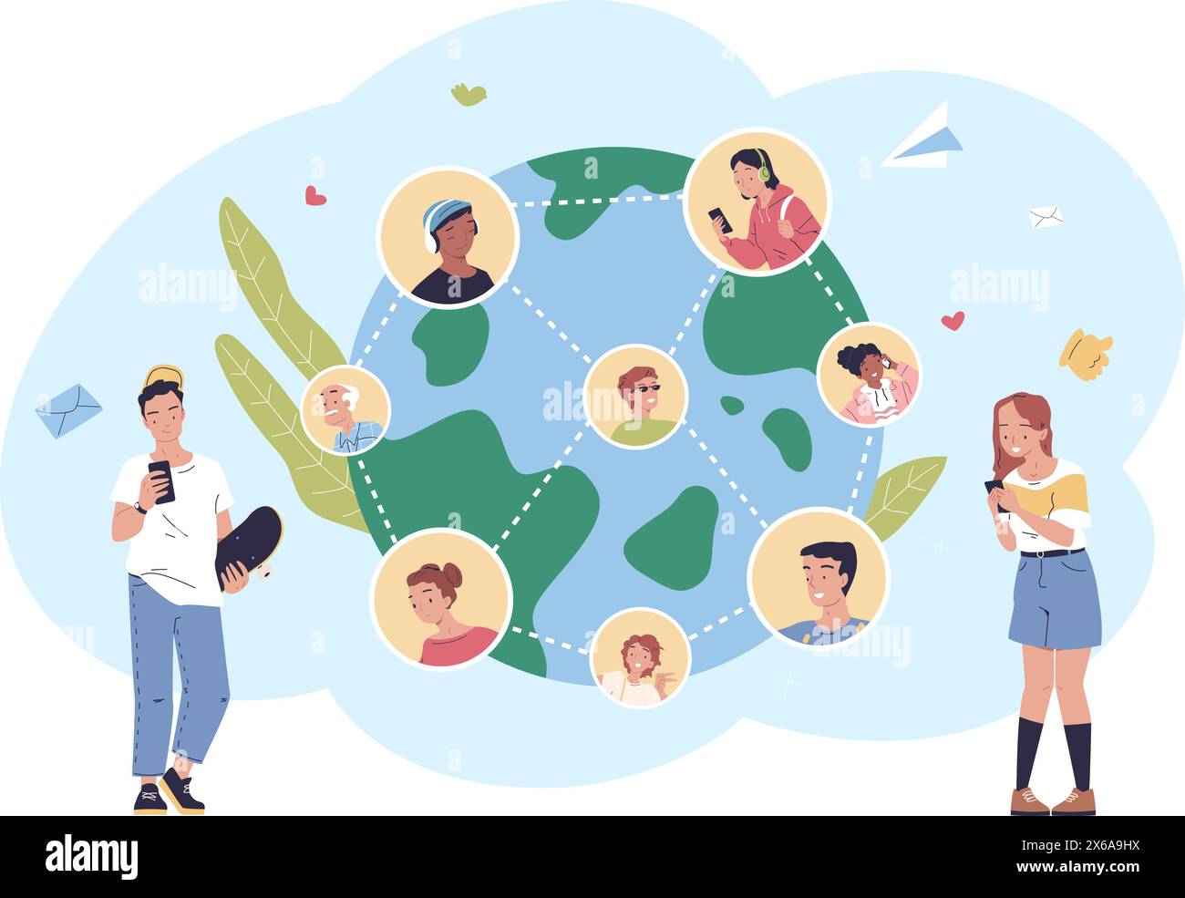 Worldwide connecting team. Social community collaboration ...