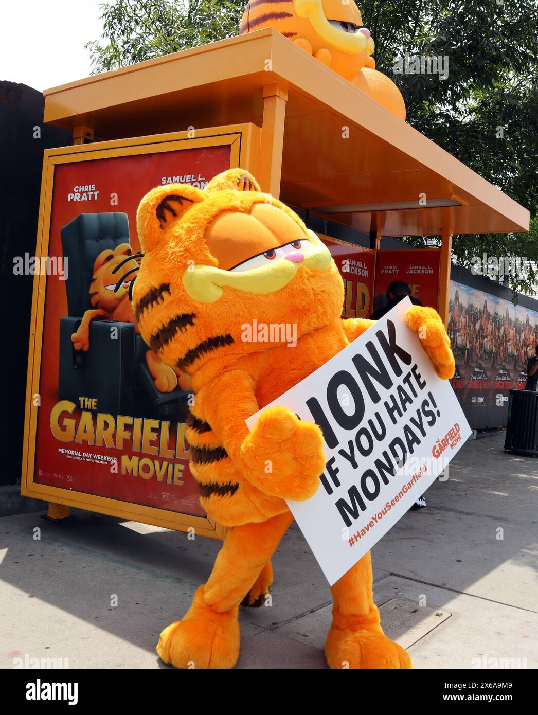 Los Angeles, California – May 13, 2024: Metro Bus Stop with graphic of ...