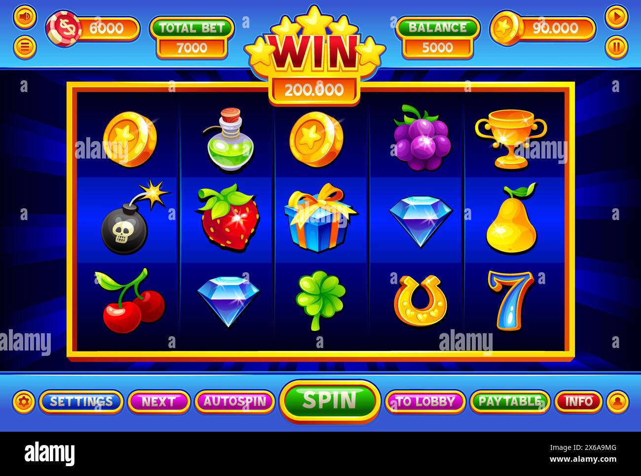 Game app fruit Stock Vector Images - Alamy