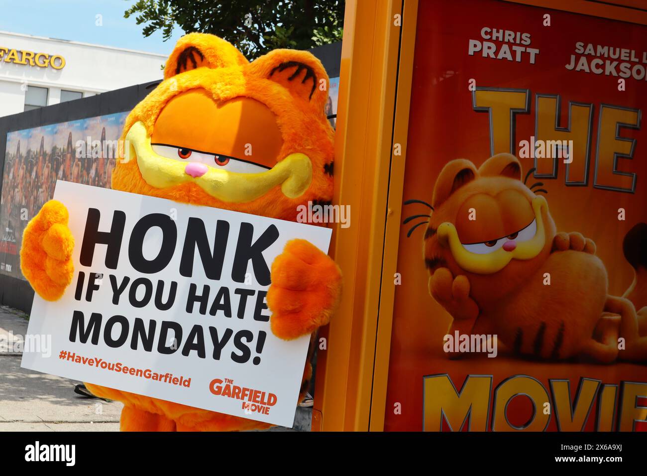 Los Angeles, California – May 13, 2024: Metro Bus Stop with graphic of ...