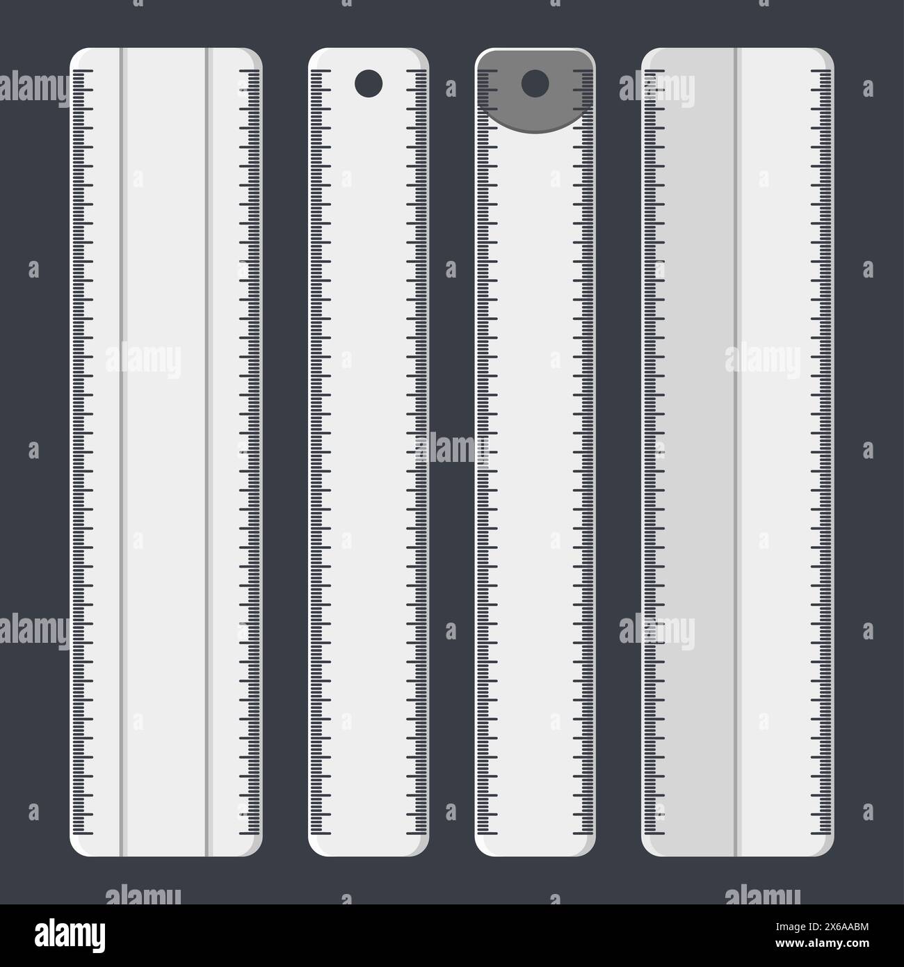 Plastic Ruler Measuring Tool. Vector Measuring Unit Indicator Ruler ...