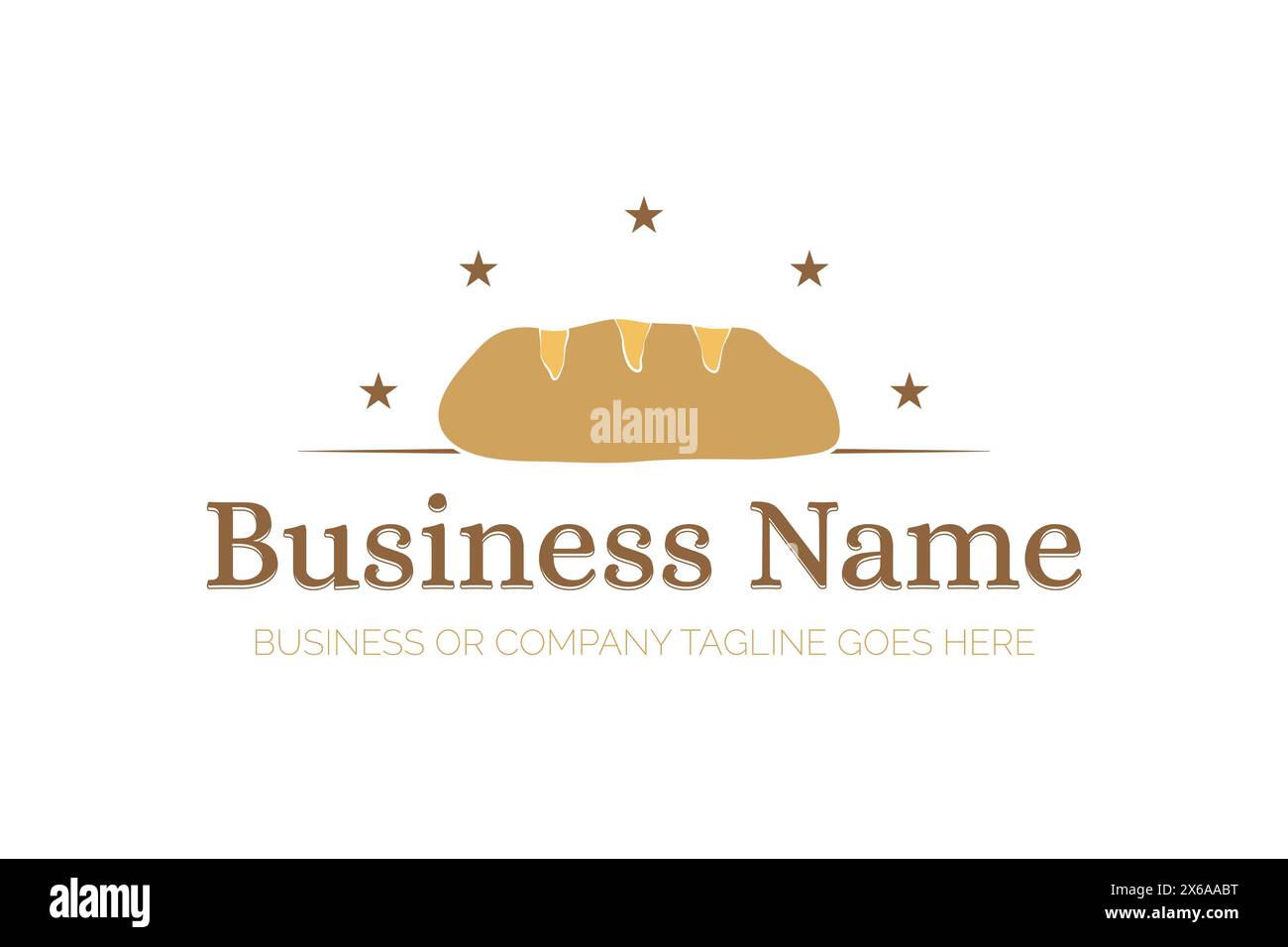 Bakery Logo with Bread Loaf Illustration and Stars Stock Vector Image ...