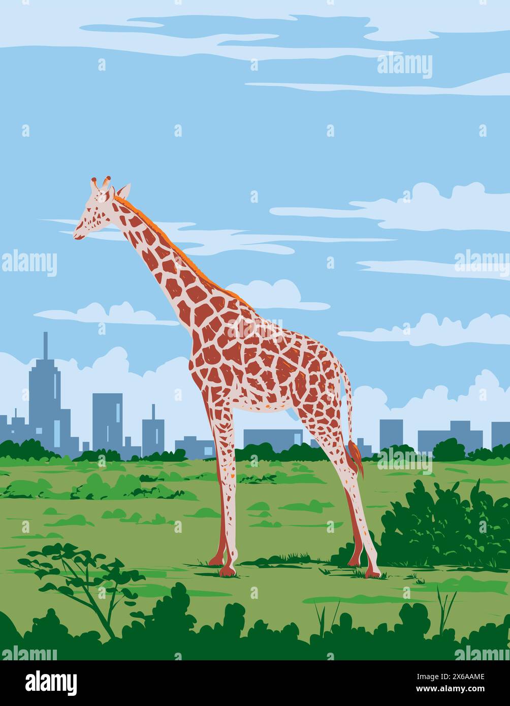 Kenya giraffe masai Stock Vector Images - Alamy