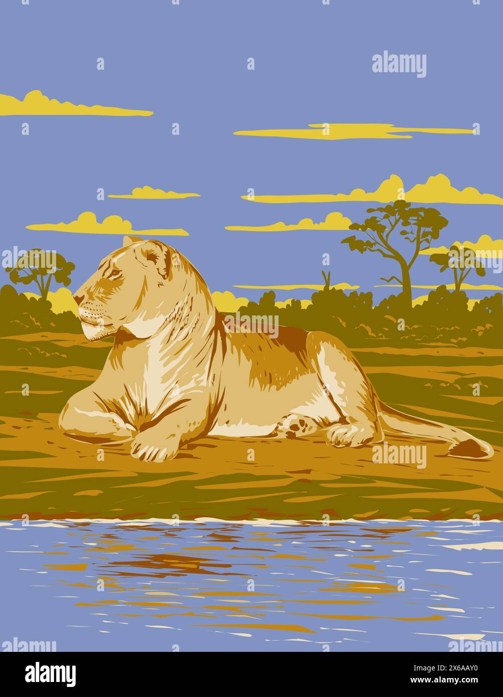 Hwange lion Stock Vector Images - Alamy