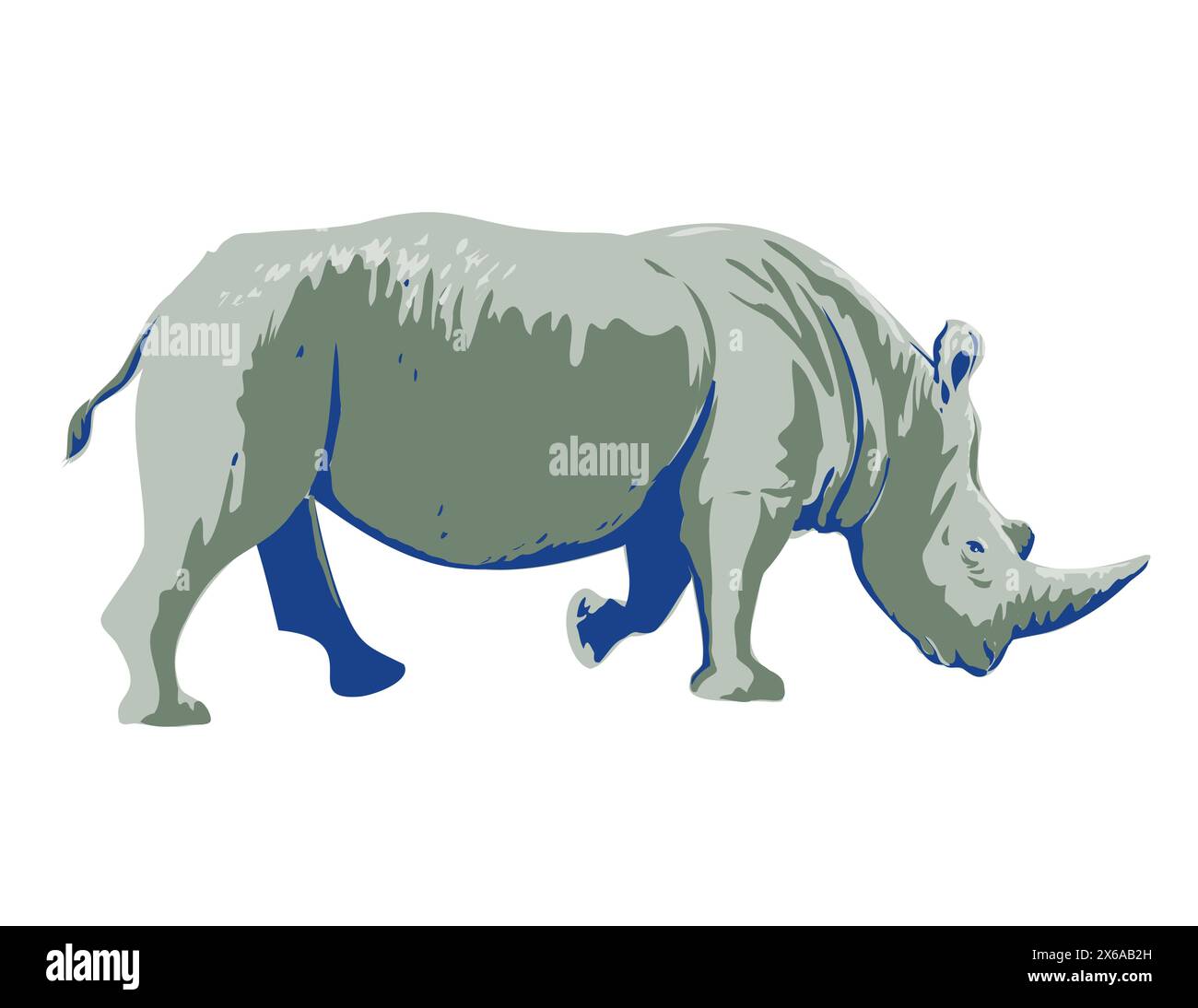 White rhinoceros ceratotherium simum Stock Vector Images - Alamy