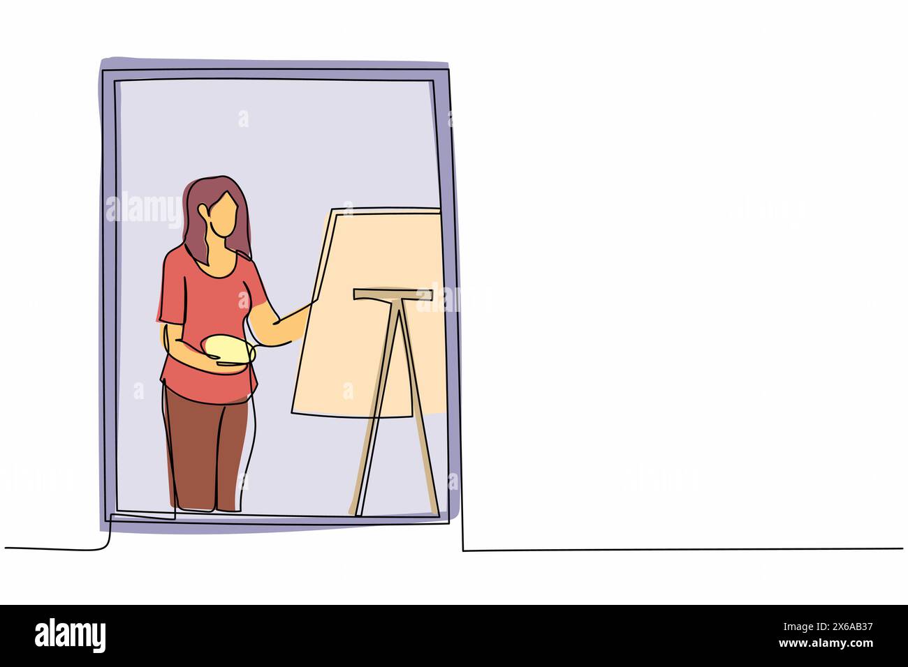 Female painting interior painter house Stock Vector Images - Alamy