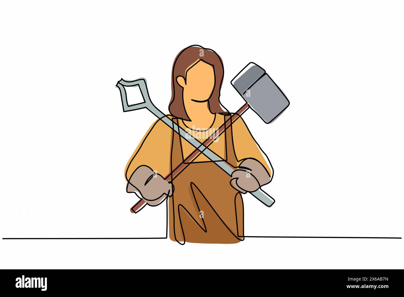 Woman sledgehammer Stock Vector Images - Alamy