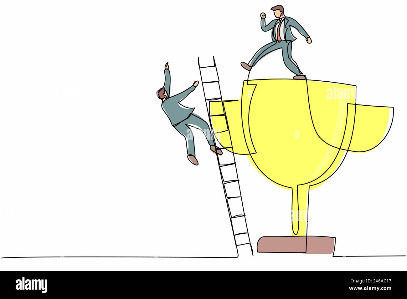 Single continuous line drawing active businessman kicking to make his ...