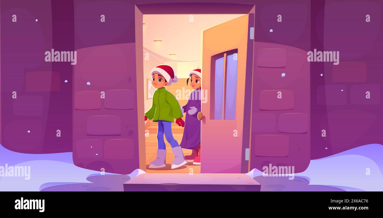 House from the front snow Stock Vector Images - Alamy