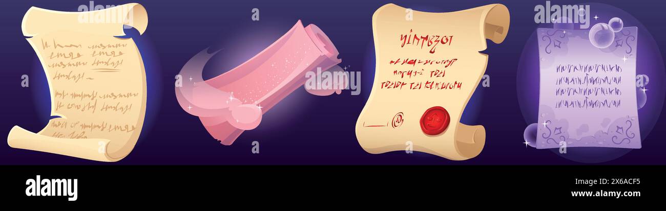 Antique paper scroll clipart Stock Vector Images - Alamy