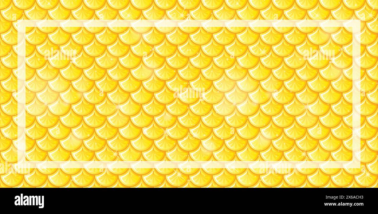 Bright yellow scales design with decorative border Stock Vector Image ...