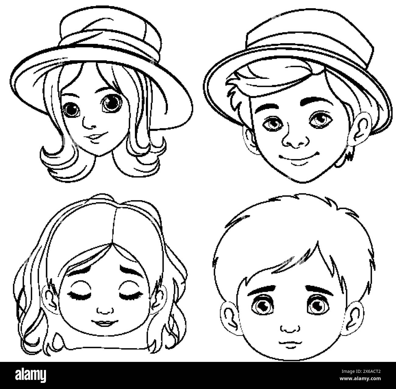 Line drawing two faces Stock Vector Images - Alamy