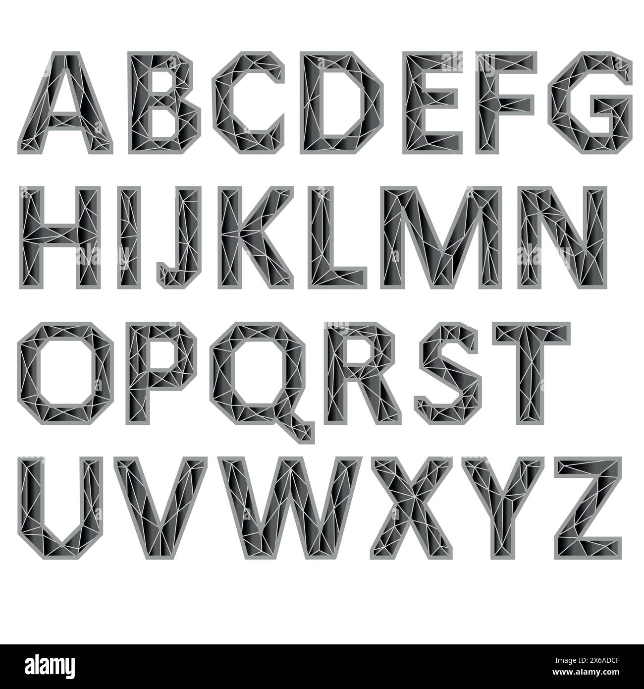 Vector Alphabet Set. Black letters on a white background Stock Vector ...